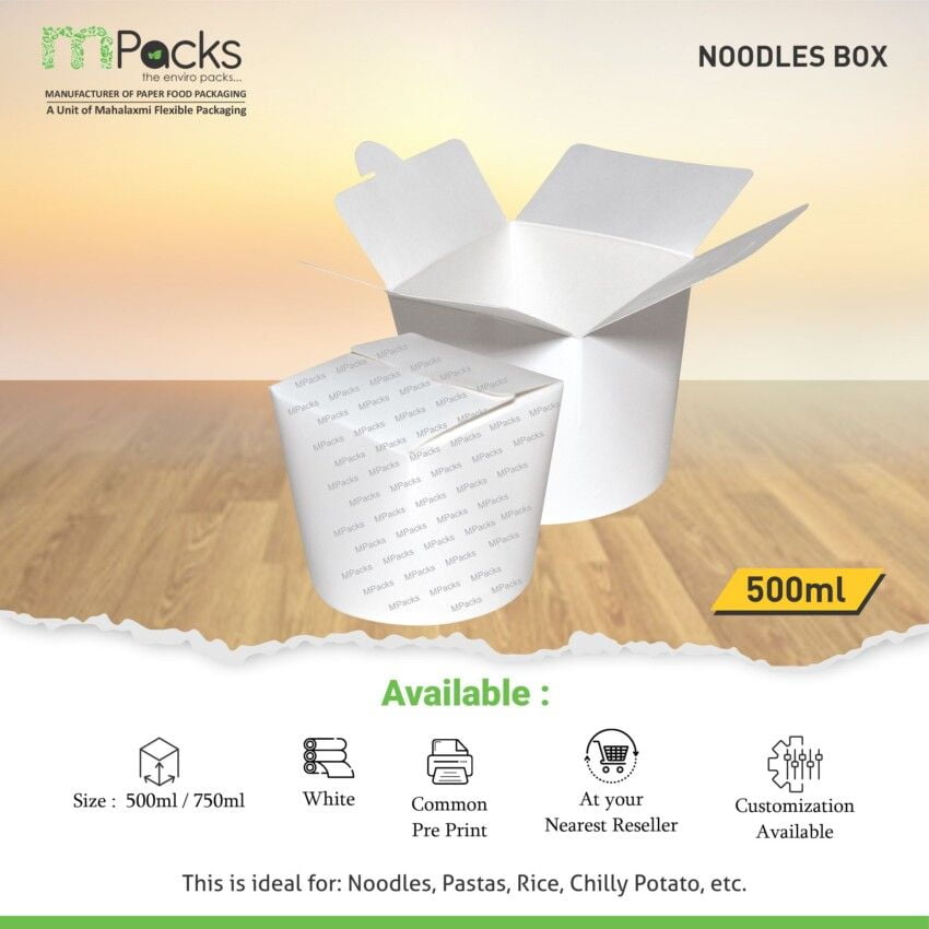 16oz | Paper Noodle Box - For Food Packaging Solution | Mpacks USA